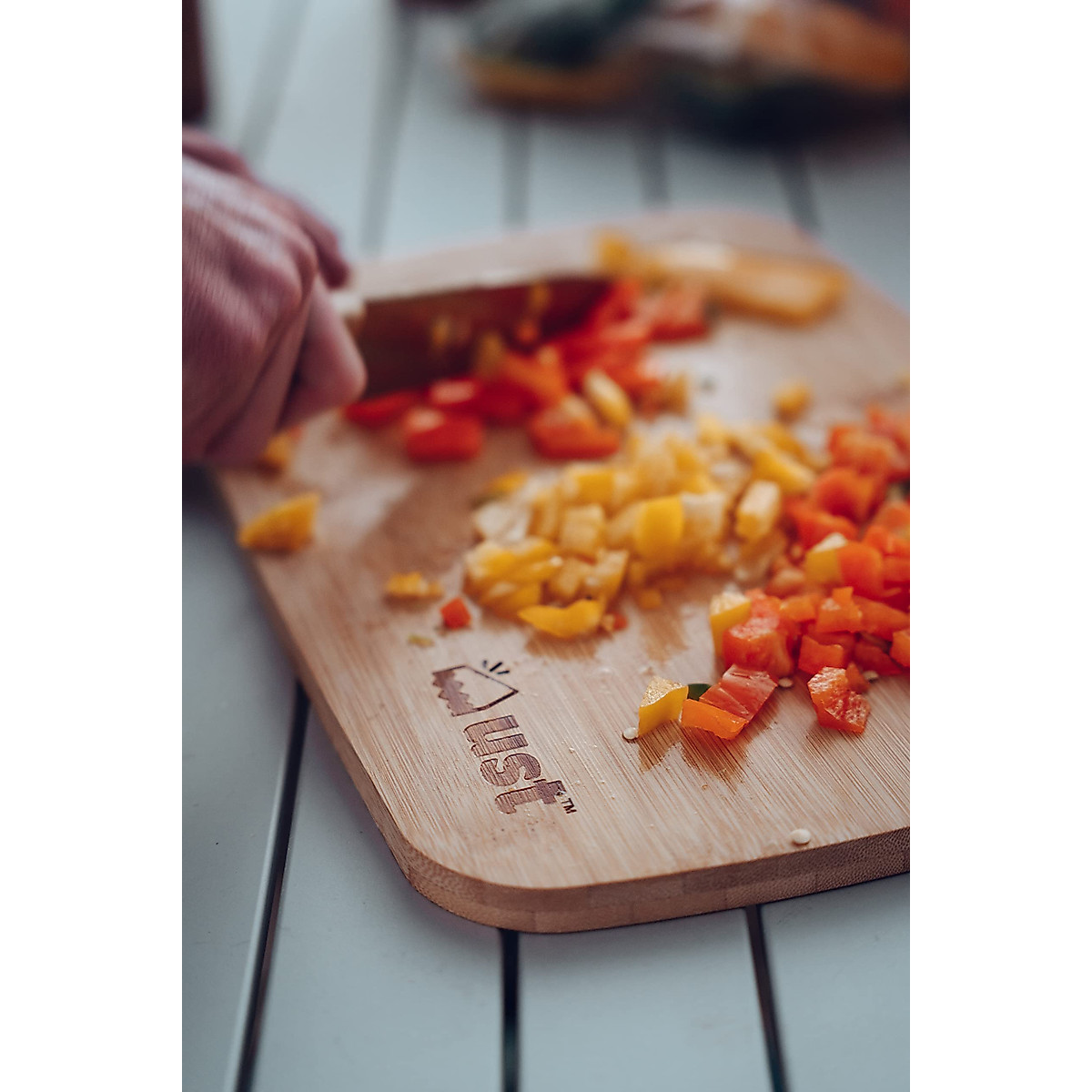 ust Bamboo Cutting Board 3.0 for Food Preparation with Moisture Resistant and eco Friendly Design for Camping, and Everyday use