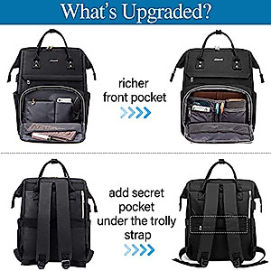 LOVEVOOK Laptop Backpack for Women,17 Inch Work Travel Bag Business Computer Bags Teacher Doctor Nurse Backpack Purse, College Backpack (Upgraded)