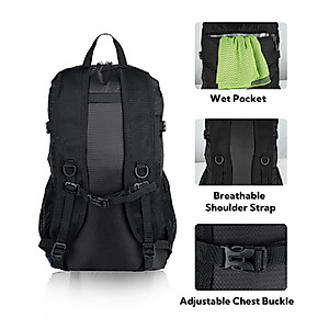 WATERFLY Lightweight Packable Hiking Backpack: Foldable Travel Daypack Ultralight Camping Day Pack for Woman Man