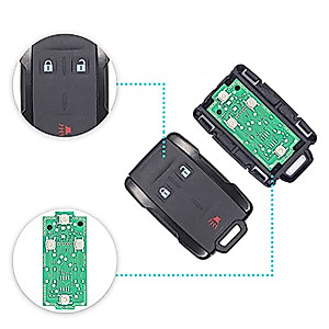 Xucanarmy Key Fob Replacement, Car Keyless Entry Remote Control fit for Chevy Silverado Colorado GMC Canyon Sierra M3N-32337100 (1 Pack(3 Button), Black Side)
