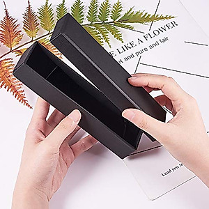 BENECREAT 12 Pack Black Necklace Cardboard Jewellery Box 7x1.7x1.3 Kraft Paper Box Long Jewellery Gift Box with Sponge for Necklace Jewellery Presentation