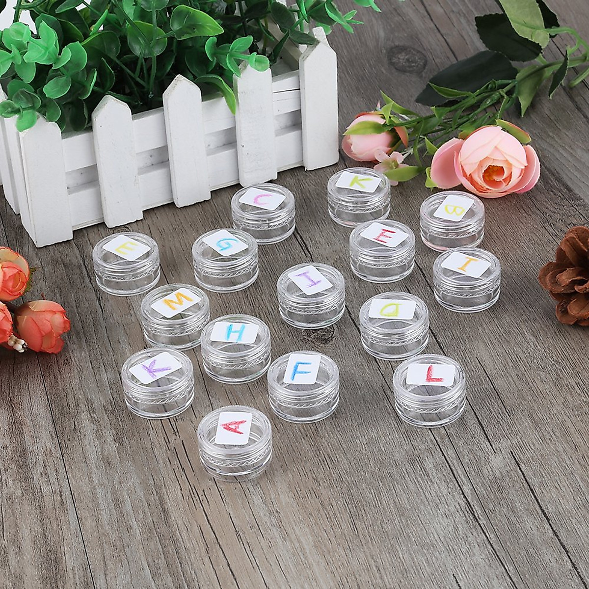 Accmor 100 Pieces 3g Empty Clear Plastic Sample Containers with Lids Cosmetic Pot Jars with 5 Pieces Mini Spatulas by Accmor