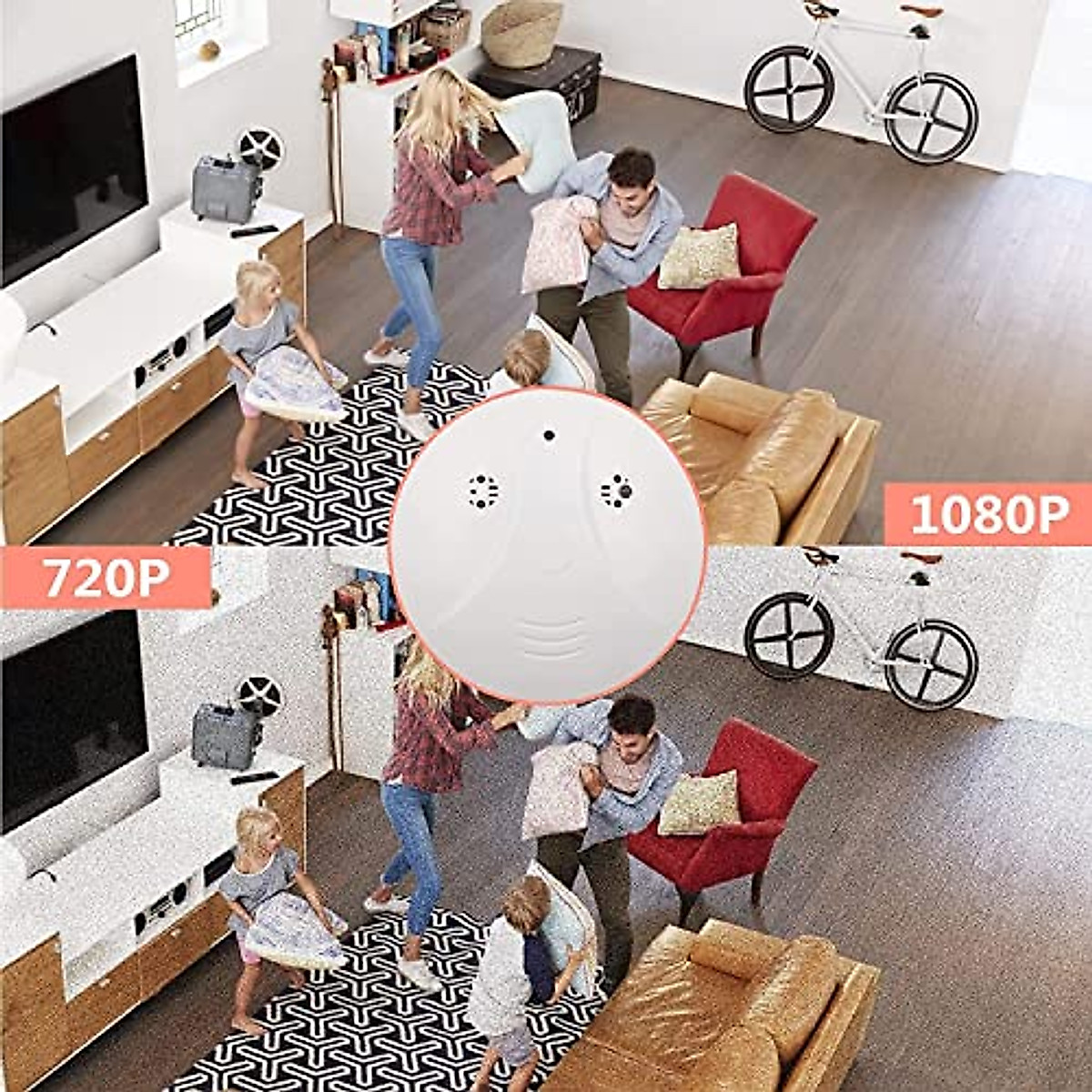 Camera Detector WiFi HD 1080P Hidden Camera Smoke Detector Surveillance Camera for Keeping Eyes on Home Warehouse Bedroom Security Dome Cameras for Baby Pet…