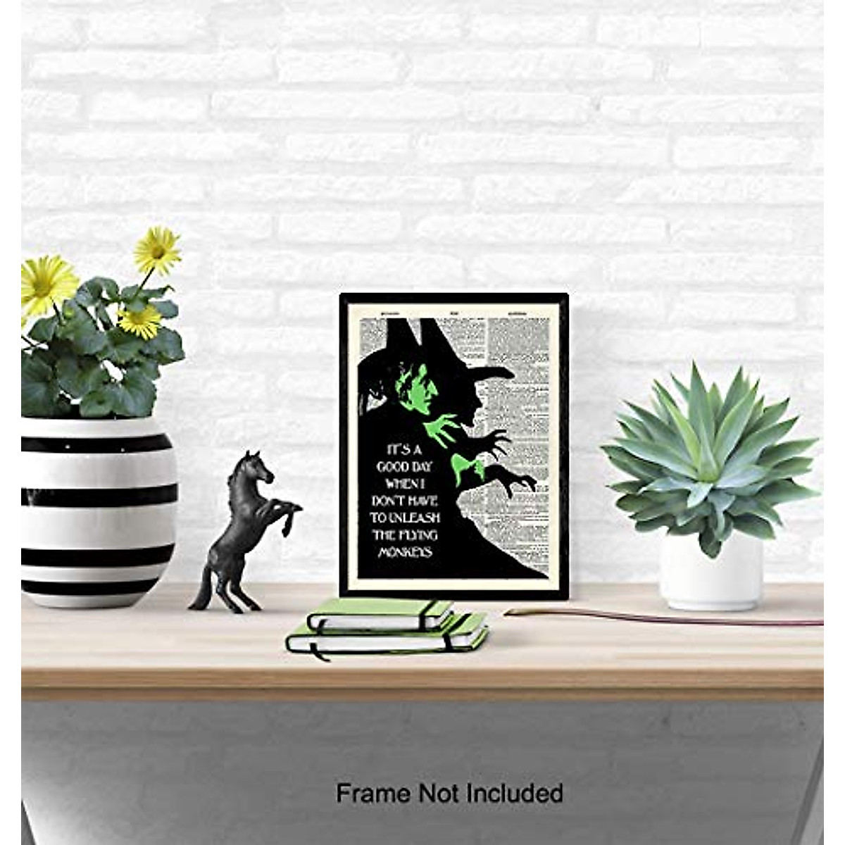 Funny Wizard of Oz Dictionary Art - 8x10 Wicked Witch Wall Decor, Home Decoration, Apartment or Office Poster- Cool Unique Gift for Mom, Boss, Manager - Unframed Picture, Photo, Print
