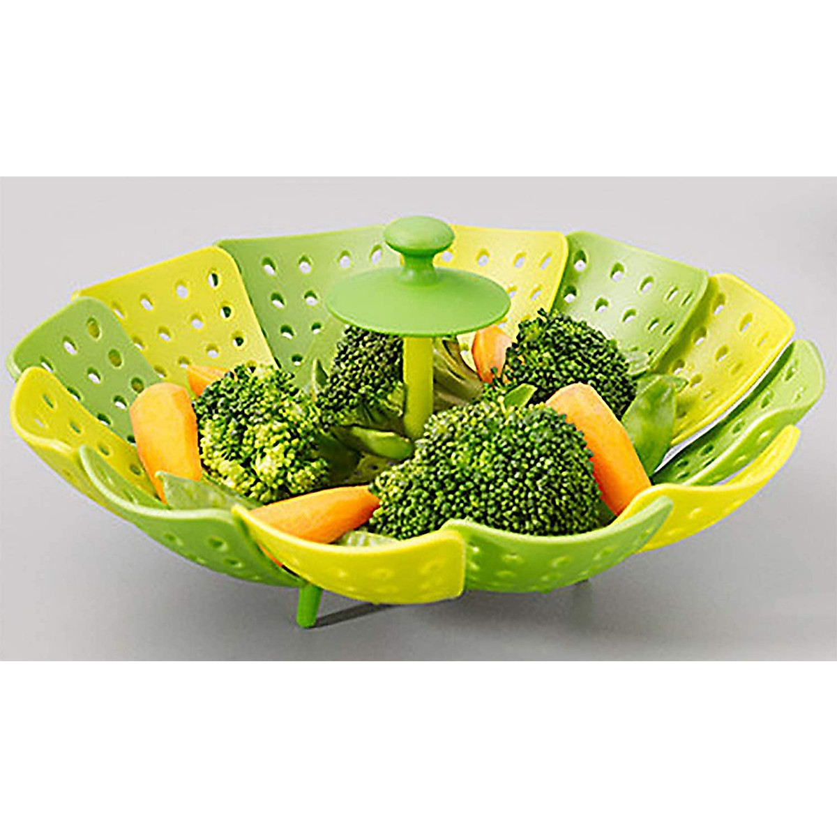 Cyrder Lotus steamer basket, Folding Steamer,BPA-Free,Green Kitchenware Accessory, Non-Scratch Silicone cookware