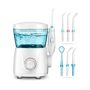 Water Flosser for Braces Teeth Cleaning, 600ML Teeth Cleaner, Professional Electric Dental Oral Irrigator with 10 Water Pressure Levels, 7 Jet Tips