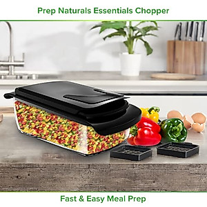 Vegetable Chopper, Veggie Chopper - Chopper Vegetable Cutter, Food Chopper & Onion Chopper - Veggie Chopper With Container, Vegetable Chopper With Container, Onion Chopper Dicers, Choppers - Black