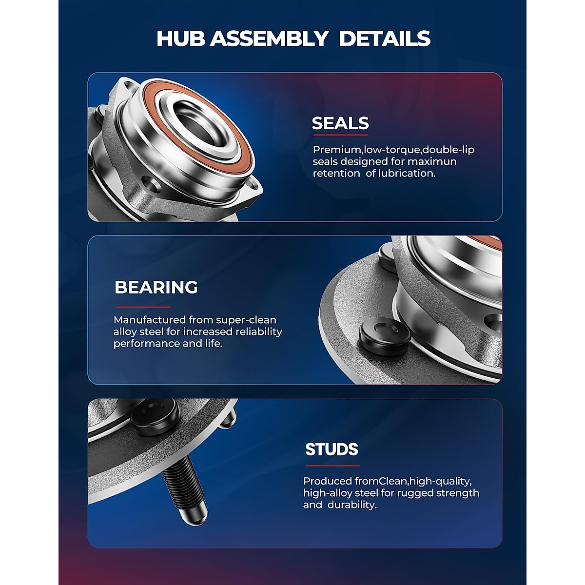 KAX 515058 Pair Front Wheel Bearing and Hub Assembly fit for 2001-2006 Chevy Silverado 2500 HD,for 2001-2006 GMC Sierra 1500,for 2001-2006 GMC Sierra 2500 HD,8 Lug w/ABS