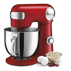 Cuisinart SM-50R 5.5-Quart Stand Mixer, Ruby Red & Fresh Fruit & Ice Cream Maker Attachment, White