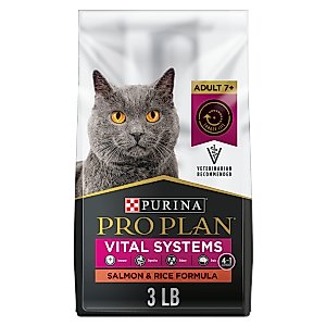 Purina Pro Plan Vital Systems Salmon and Rice Formula Senior Cat Food Dry 4-in-1 Formula - 3 lb. Bag