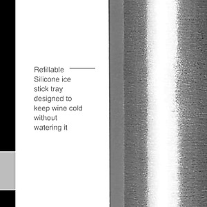 AdHoc Icepour Wine Chiller and Pourer - White Wine Chiller with Built-In Wine Aerator - Wine Pourer with Stainless Steel Ice Rods - Hand Wash - Stainless Steel, 7.5"