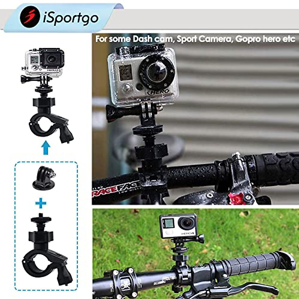 iSportgo Bike Bracket Bicycle Mount Holder for Outdoor Portable Bluetooth Speakers/GoPro Hero/Cameras