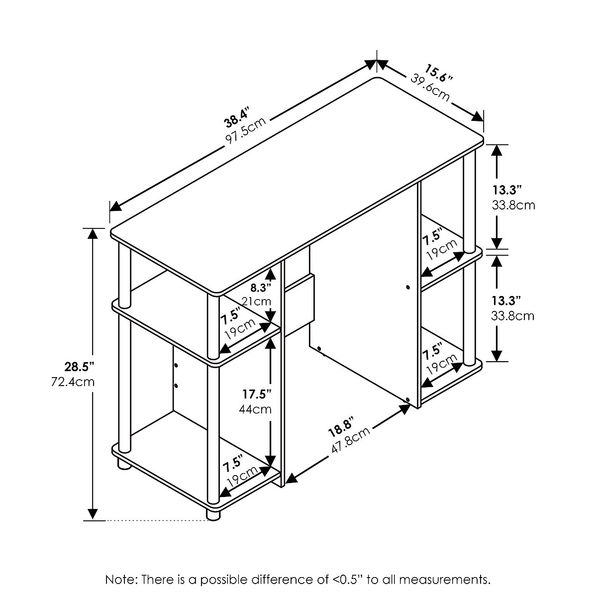 Furinno Computer Desk and Storage Bundle