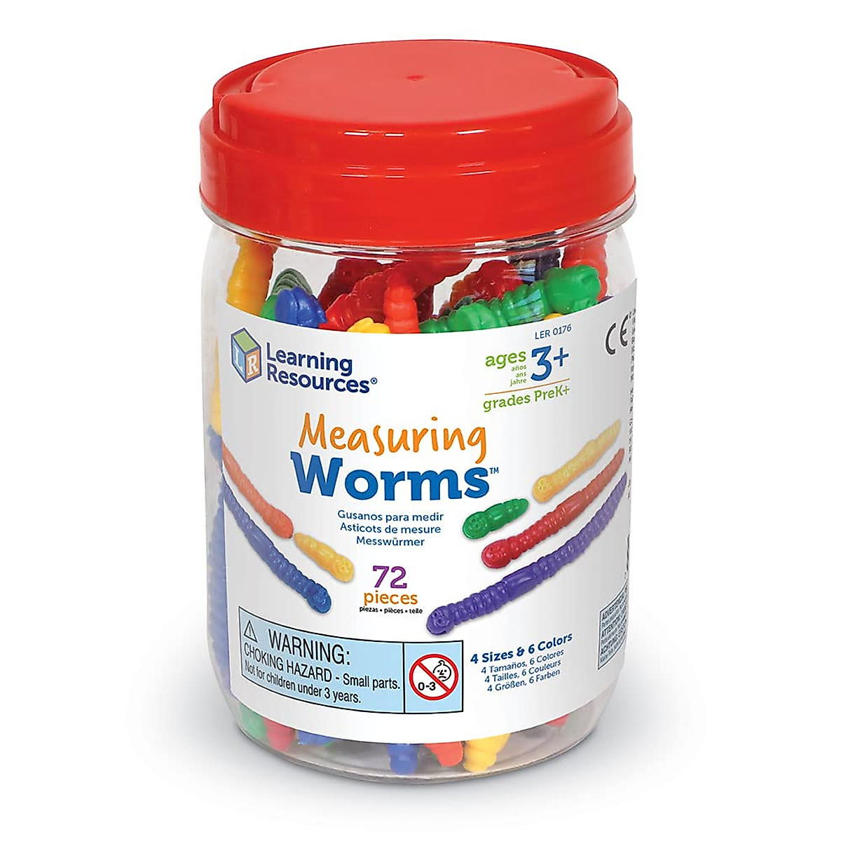 Learning Resources Measuring Worms - 72 Pieces, Ages 3+ Toddler Learning Toys, Counters for Kids
