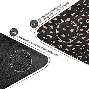 ALAZA Realistic Leopard Print Animal Skin Nonslip Yoga Mat Towel with Grip Dots for Women Men
