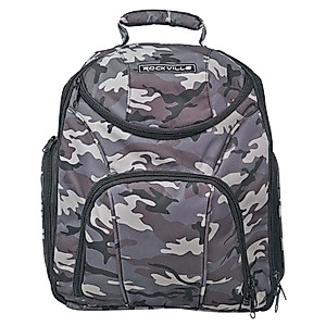 RockvilIe DJ Mixer Case Travel Camo Backpack Bag Fits 19"w x 20"h x 13"d