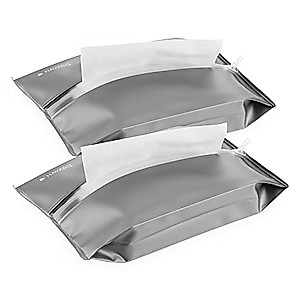 Navaris Wet Wipes Dispenser - Set of 2 Baby Wipe Travel Refillable Pouch Holder Container Bag Case - Portable Flushable Wipes Dispenser - Grey