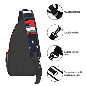 RIMENCH Anti-Theft Crossbody Sling Bag for Men Women Small Backpack One Shoulder Bag Chest Bag Sling Backpack (modern USA American flag pattern)