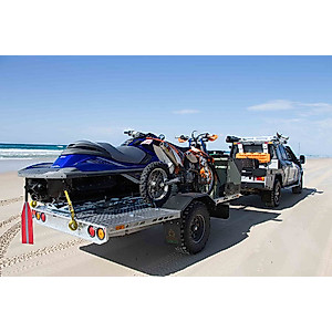 MOPHOEXII kayak safety flag canoe flag towing flag，kayak accessories safety kit，red kayak flag with Webbing Fit for Kayaks Canoes(Red with Reflective Strips)