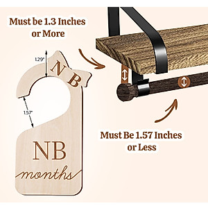 HOUÍSM Baby Closet Dividers Nursery Clothes Organizer, Baby Wooden Bundles with Birth Sign 5.9" and Keepsake Bag for Newborn to 24 Months, Timeless Engraved Design for Baby Girl Boy Room Decor