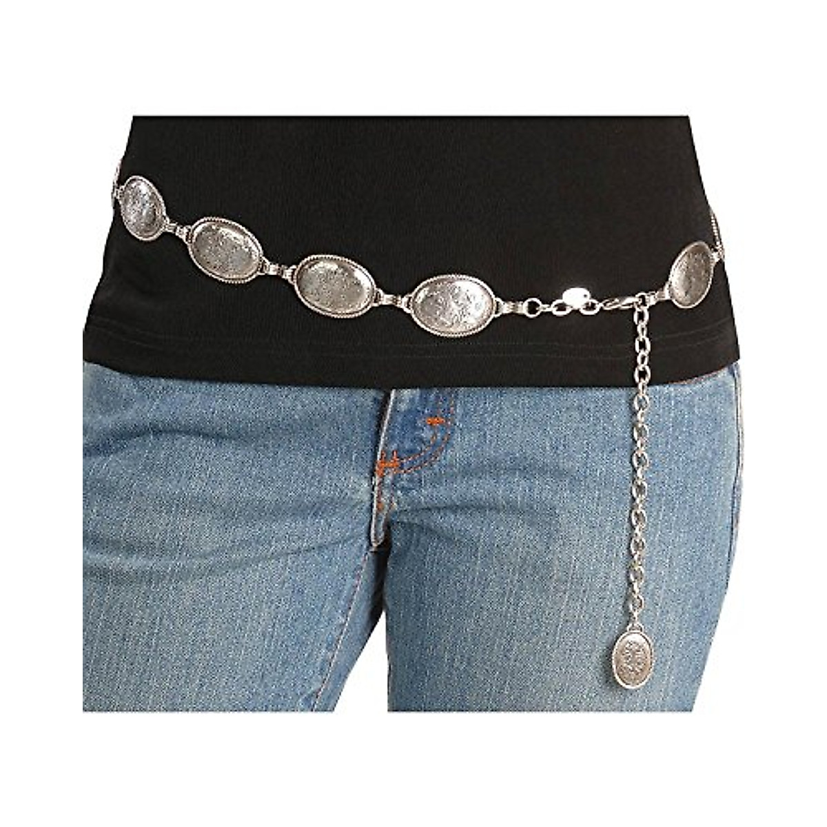 Tony Lama Women's Oval Concho Belt L