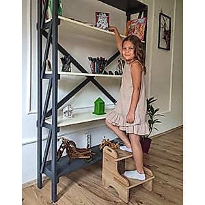 SAPPHIRE HOME Step Stools for Kids, Durable Safe Sturdy Easy Assembly No Screw Toddler Step Stool for Bathroom Sink, Montessori Design Potty Traing Step Stool