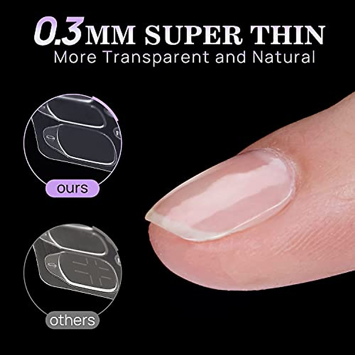 24 Pcs Press on Nails -Supremely Fit & Natural Soft Gel Press on Nails Almond, White Glue on Nails with Nail Glue, Reusable Stick on Nails in 12 Sizes（Iridescence）