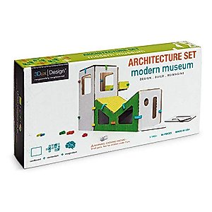 3DUX DESIGN Modern Museum Architecture Set. STEAM Toy for Early Education. Design, Build, Decorate with 86 Easy to Assemble and Reusable Pieces. Construction, Building and Open-Ended Play