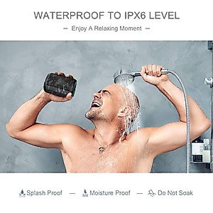 Ortizan Bluetooth Speakers, Portable Wireless Speaker with 10W Rich Stereo Sound, Deep Bass, IPX6 Waterproof Shower Mini Speaker with Light Show, 15H Playtime, Dual Pairing for Home, Party, Camping