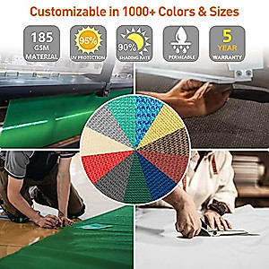 Artpuch 12'x12' Customize Dark Green Sun Shade Sail UV Block 185 GSM AT0812 Commercial Rectangle Outdoor Covering for Backyard, Pergola (Customized Available)