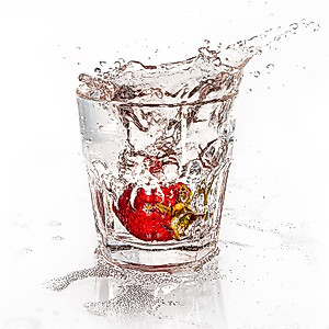 ECODECO 4 Cocktail Glasses - 9 Ounce - Gibraltar Old Fashioned Rocks Tumblers - w/Straws