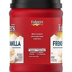 Folgers French Vanilla Flavored Ground Coffee, 11.5 Ounces
