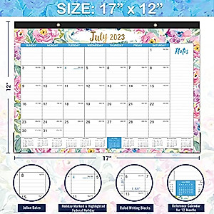 2023-2024 Desk Calendar - Jul 2023 - Dec 2024, 18 Months Large Monthly Desk Calendar, 17" x 12", Desk Pad, Large Ruled Blocks, To-do List & Notes, Best Desk/Wall Calendar for Planning and Organizing