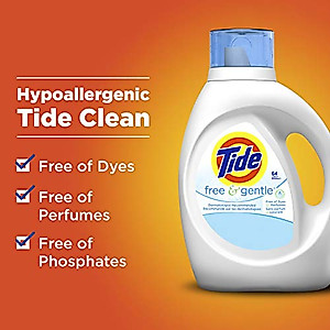 Tide Free & Gentle Liquid Laundry Detergent, 64 loads