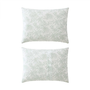 Tommy Bahama- King Duvet Cover Set, Reversible Cotton Bedding Set with Matching Shams, Coastal Home Décor (Pen and Ink Light Green, King)