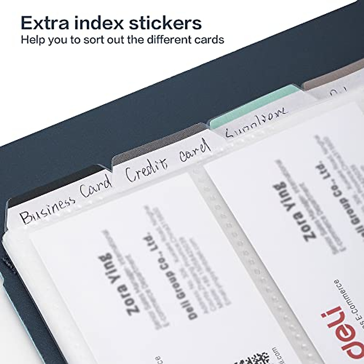 deli Business Card Book Holder, Business Card Organizer, Name Card Book Holder, Portable Office Business Card Holder, Hold 180 Cards, Blue