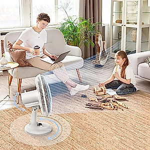 BEYOND BREEZE Oscillating Table Fan Quiet 3-Speed 12-Inch Adjustable Tilt Fan with Safety Grill, Ideal for Home, Office, Dorm