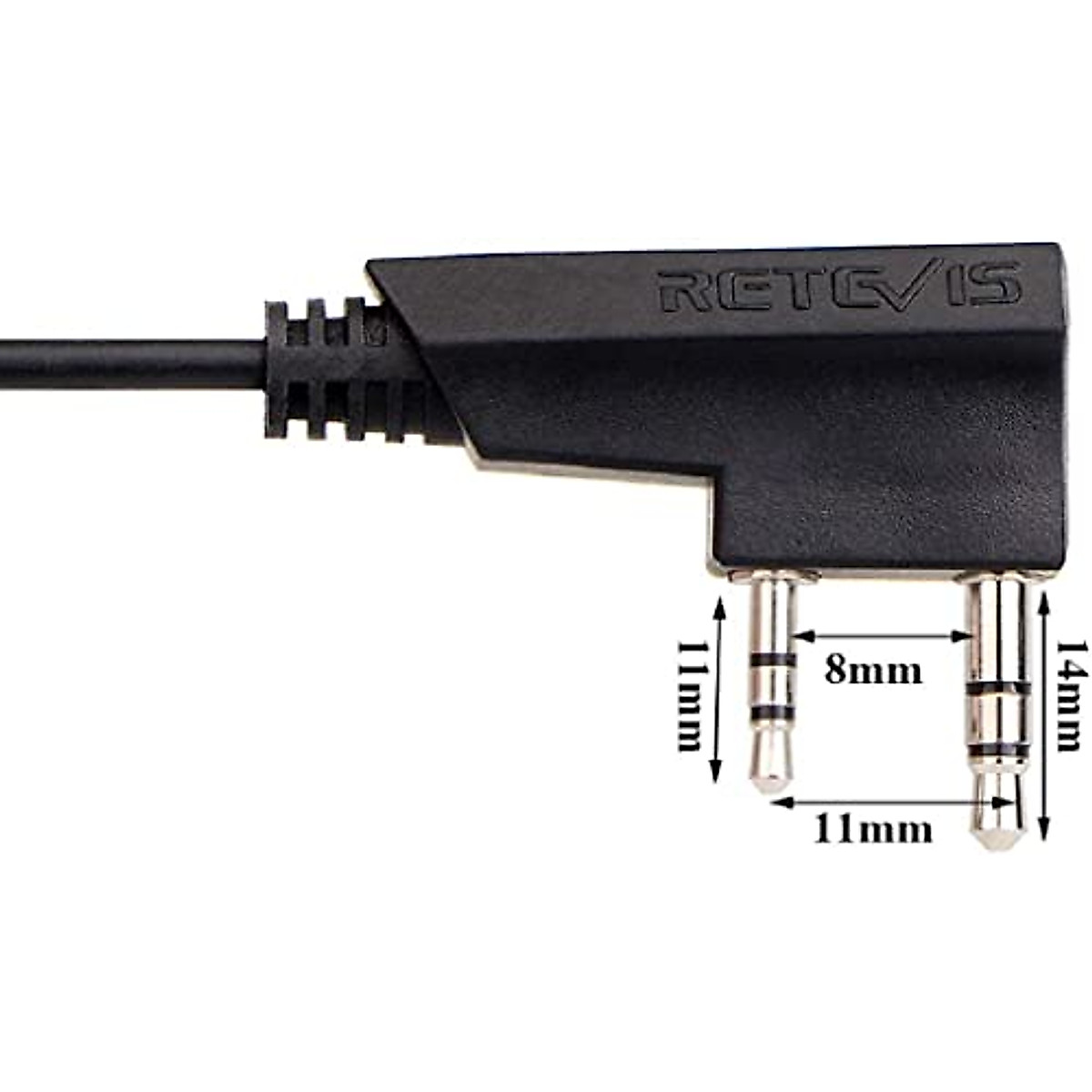 Retevis Earpiece Adapter,2 Pin to 3.5mm Walkie Talkies Headset Adapter Only Compatible RT21 RT22 RT27 RT7 H-777 H777S RT18 RT19 RT22S (Not Fit for Other Brands) 2 Way Radios (1 Pack)