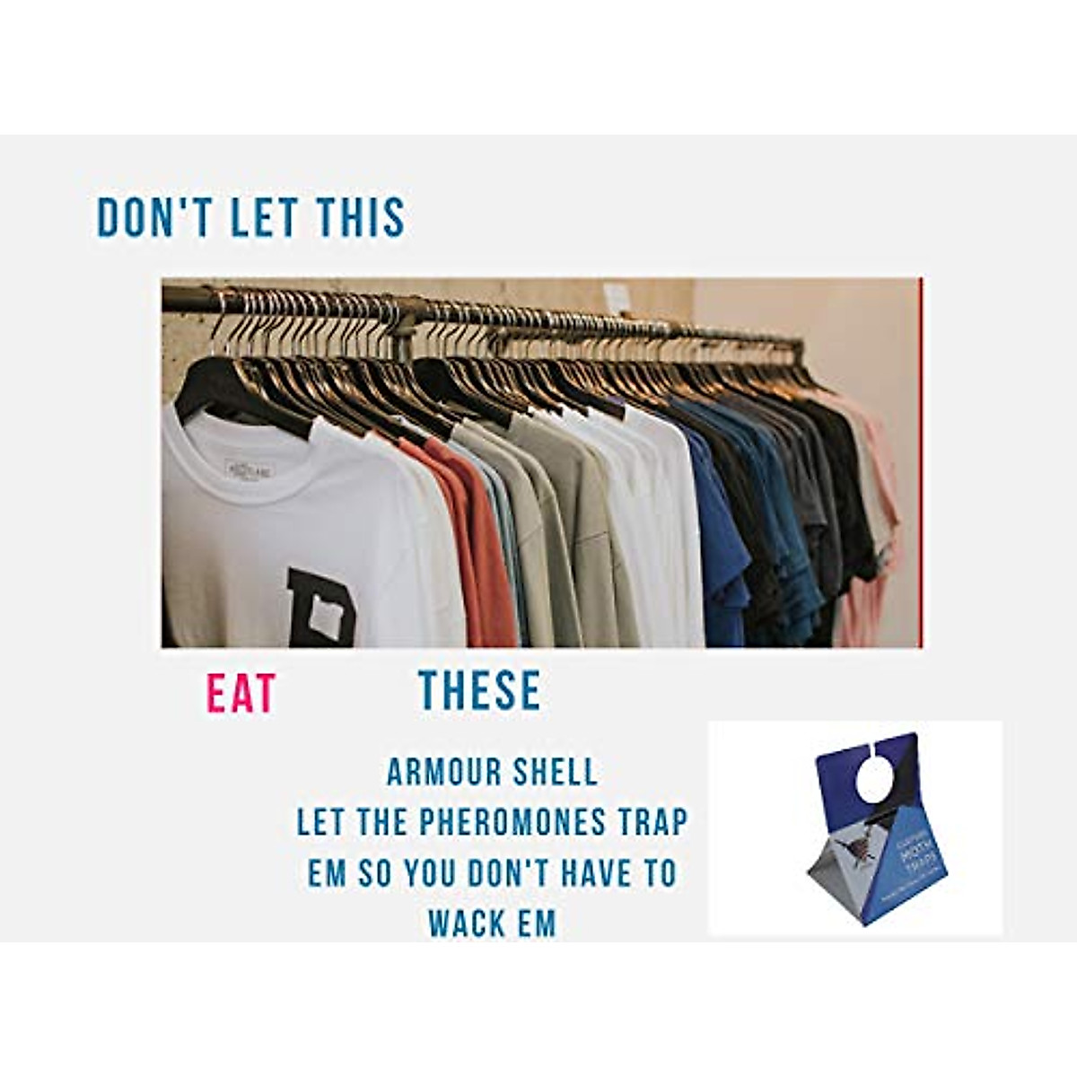 Moth Traps Closet Clothing - Clothes Moths Protection Trap with Unique Hanging Design (6 Traps)