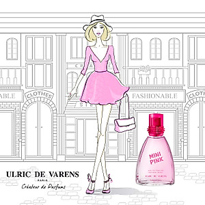 Ulric De Varens Mini Pink Eau de Parfum 25 ml- Youthful, Enchanting, and Fresh - Notes of Caramel, Bergamot, & Vanilla - Travel Size - .9 Fl Oz