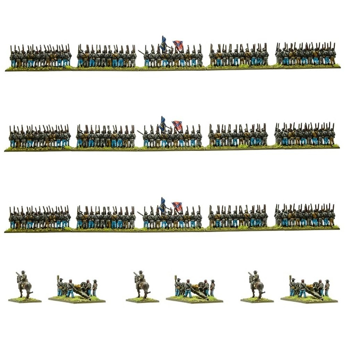 Warlord Black Powder Epic Battles American Civil War Confederate Brigade Tabletop Miniatures - Plastic Paintable Miniature 1700-1900 Soldiers Set, Table Top 28mm Military Minifigures for Adults