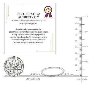 Dazzlingrock Collection 0.08 Cttw Round White Diamond Minimalist Stackable Wedding Band for Women in 10K Solid White Gold, Size 6.5