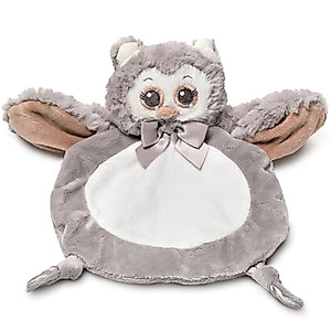 Bearington Baby Wee Owlie, 8 x 7 Inch Small Gray Owl Stuffed Animal, Woodland Nursery Decor, Security Blanket Lovey for Babies
