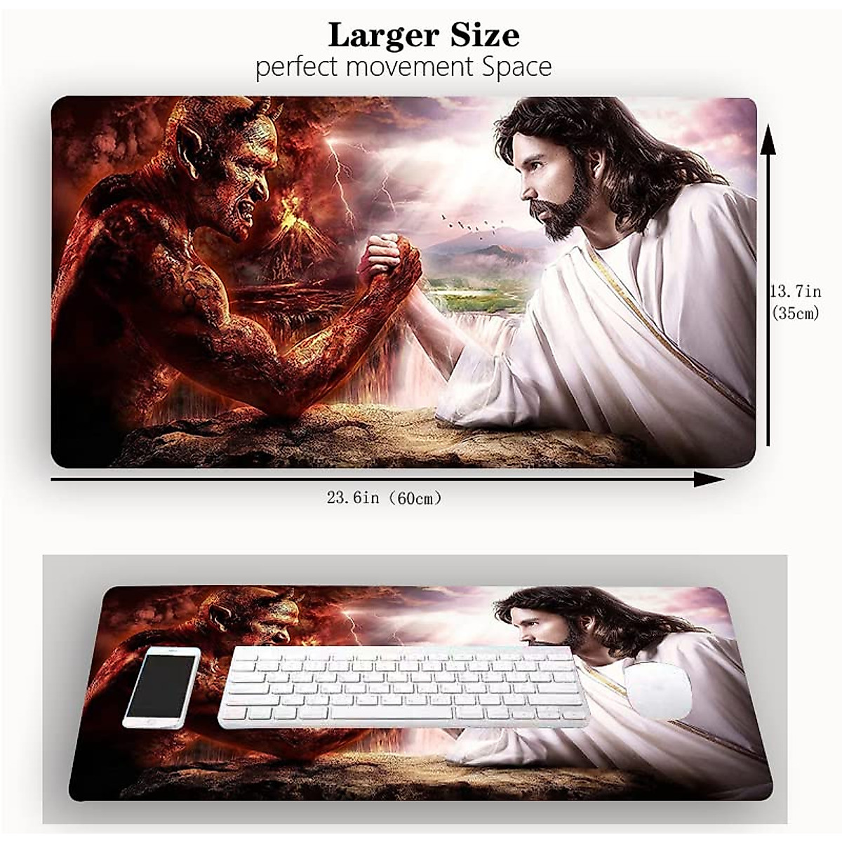 MTG Playmat, Game Mat 24 x 14 inches for MTG DTCG CCG RPG Trading Card Inked Game Playmats Smooth Rubber Surface Battle Game