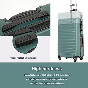 Tripcomp Luggage Sets 3piece Set Hardshell Luggage with Spinner Wheels, TSA Lock, Travel Suitcase Sets, 20 Inch Carry On, 24 Inch Mid-size, 28 Inch Large siutcase (Jasper)
