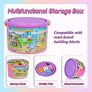 1274 Pieces Friends Tree House Summer Pool Party Building Kit, Friends Treehouse Swimming Pool Building Set with Storage Box, Creative Building Blocks Toy Birthday Gifts for Kids Girls Aged 6-12