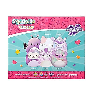 Squishville by Original Squishmallows Purple Pals Squad Plush - Six 2-Inch Squishmallows Plush Including Bashira, Mollie, Carlota, Patrick, Rida, and Jazzy - Toys for Kids