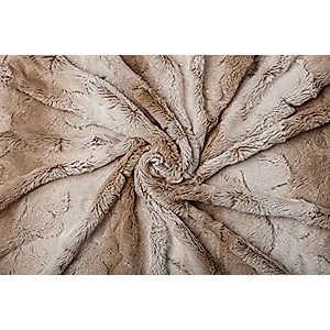 Chanasya Faux Fur Ombre Throw Blanket - Super Soft, Lightweight Minky Blanket with Fuzzy Sherpa Side - 50" x 65” - Brown