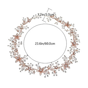 VALICLUD Bridal Belt Rhinestones Flower Wedding Dress Chain Crystal Bride Bridesmaids Sash Wedding Party Accessory Rose Gold