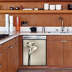 Botanical Dishwasher Magnet Cover Calla Lilies Magnetic Refrigerator Stickers Decorative Appliance Cover Fridge Panels Metal Door Garage 23x26in